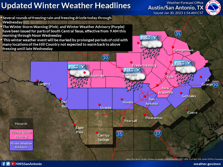 Winter Storm Warning for Kerr County, with freezing rain – The Kerr ...